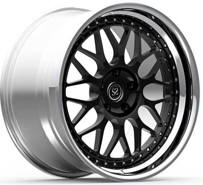 China Mercedes W212 Gloss Black Polished Lip 3-PC Forged Rims for sale
