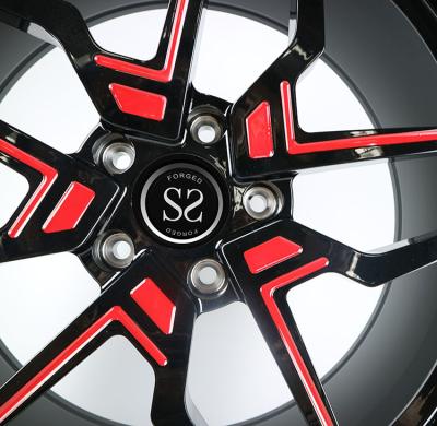 Cina il nero di lucentezza 22x10 con la ruota rossa del benz di 1-PC Mercedes in vendita