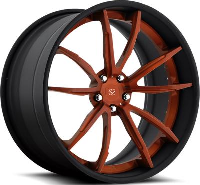 China For Nissan GTR 5x114.3 Best Price 22 Rims Gloss Black Machined Customized 2-piece Forged Alloy Wheels for sale