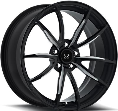 China For Nissan GTR 5x114.3 Best Price 22 Rims Gloss Black Machined Customized 2-piece Forged Alloy Wheels for sale