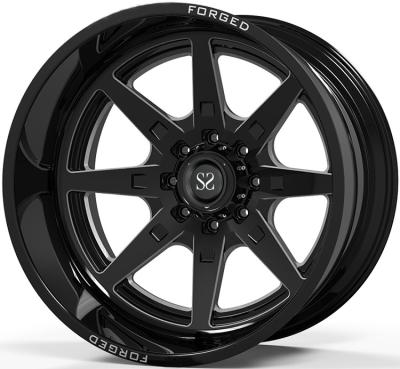 China Customized Off Road Rims 24x12 and 24x14 Gloss Black Deep Lip 4x4 Wheels Rim for sale