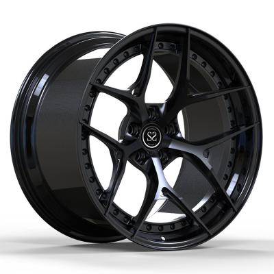 Adatta a Mclaren 720S 5x112 2-PC Forgiato Rings in lega di alluminio Staggered 20 e 21 pollici 5x112 Nero lucido