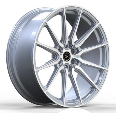 China 24X10 Monoblock Forged Rims 1 Piece Aluminum Alloy Polished Silver Wheels for sale