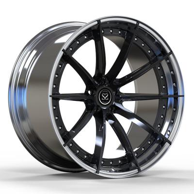 China 6061-T6 Aluminum Alloy Polish Barrel and Black Disc 2-PC Rims 5X112 Fit for BWM X6 for sale