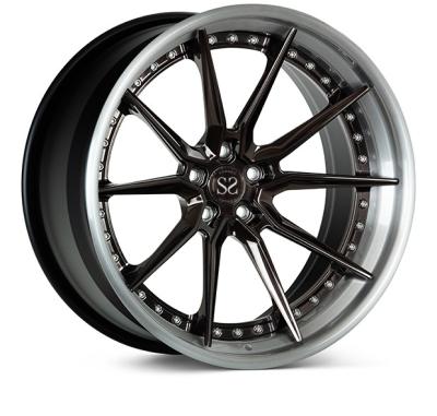 China Gesmede Vossen EVO2 3 PC-Randen 24inch voor RS5-de Zwarte Opgepoetste Wielen van de Luxeauto Te koop
