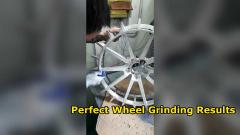 Pre-treatment grinding operation for the center piece of 2-piece wheels before polishing