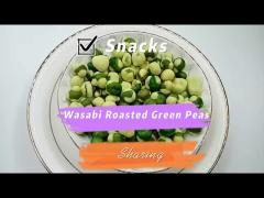 Wasabi Coated Green Dehydrated Peas Snack Natural Gas Roasted Kosher Certified