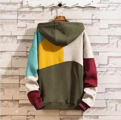Cina Superdimensioni Sublimazione Peso pesante 60% cotone Moletons con cappuccio Stringa di tiro Colorblock Taglio pannello Uomini maglietta in vendita