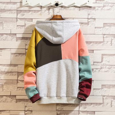 Cina Superdimensioni Sublimazione Peso pesante 60% cotone Moletons con cappuccio Stringa di tiro Colorblock Taglio pannello Uomini maglietta in vendita