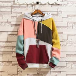 Cina Superdimensioni Sublimazione Peso pesante 60% cotone Moletons con cappuccio Stringa di tiro Colorblock Taglio pannello Uomini maglietta in vendita