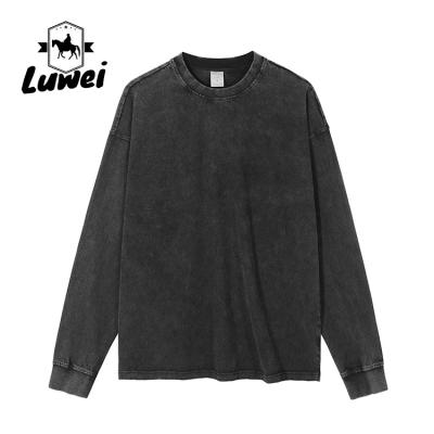 Cina Cappuccio di cotone a manica lunga a peso pesante grigio colletto da squadra magliette da uomo d'epoca in vendita