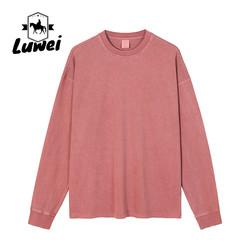 Cina Cappuccio di cotone a manica lunga a peso pesante grigio colletto da squadra magliette da uomo d'epoca in vendita