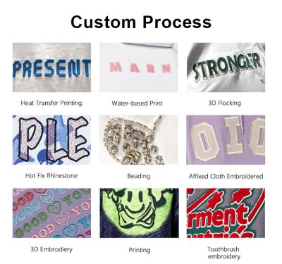China Cut Puff Impressão Custom Hoodie Crew Neck Slim Fit Heavyweight Wash Sweatshirt à venda