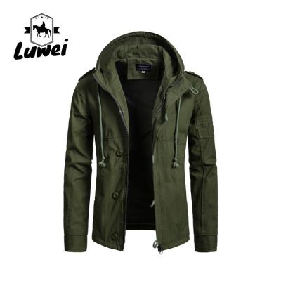 China Winter Winddicht Dünne Arbeitsausrüstung Leere Dienstleistung Cardigan Knöpfe Langes Ziehseil Kapuzenmantel Trench Männerjacke zu verkaufen