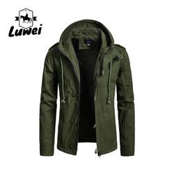 China Winter Winddicht Dünne Arbeitsausrüstung Leere Dienstleistung Cardigan Knöpfe Langes Ziehseil Kapuzenmantel Trench Männerjacke zu verkaufen