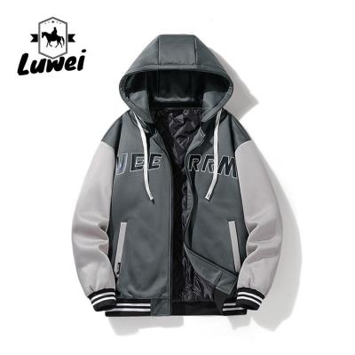 Cina Moda Hip Hop Streetwear Esterno Ricamo Utilità Motocicletta Collegio Cappucciato Baseball Uomini Giacca con Logo personalizzato in vendita