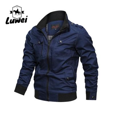 Cina Windcheater Giacca Cotton Thin Fall Top Abrigos Hombre Utility Long Sleeve Oversize Giacca a colori solidi con cerniera in vendita