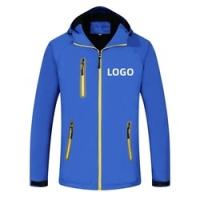 China Custom Logo Outer Wear Apparel Spandex Polyester Softshell Jacket Windbreaker for sale