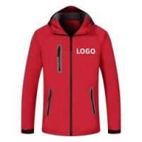 China Custom Logo Outer Wear Apparel Spandex Polyester Softshell Jacket Windbreaker for sale
