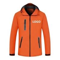 China Custom Logo Outer Wear Apparel Spandex Polyester Softshell Jacket Windbreaker for sale