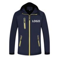 China Custom Logo Outer Wear Apparel Spandex Polyester Softshell Jacket Windbreaker for sale