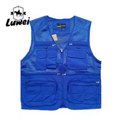 China Custom Design Zip Zwart Utility Outdoor Workwear Journalist Multi-pocket Sleeveless Vissen Mensen vest met Mesh Te koop