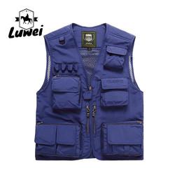China Tactisch Custom Utility Outdoor Vissen Sleeveless Lichtgewicht Utility Gebreide vest Mensen Multi Pocket Vest voor de training Te koop