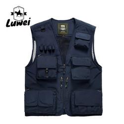 China Tactisch Custom Utility Outdoor Vissen Sleeveless Lichtgewicht Utility Gebreide vest Mensen Multi Pocket Vest voor de training Te koop