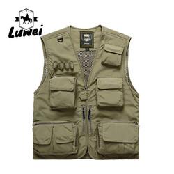 China Tactisch Custom Utility Outdoor Vissen Sleeveless Lichtgewicht Utility Gebreide vest Mensen Multi Pocket Vest voor de training Te koop
