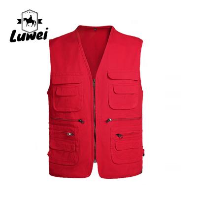 China 2022 Multi-pocket V-neck Cotton Plain Custom Utility Tank Top Vest Mens Clothing Men Vests de algodão Vests de pesca à venda