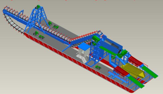 Chain Bucket River Gold Dredger Used in River and Lake