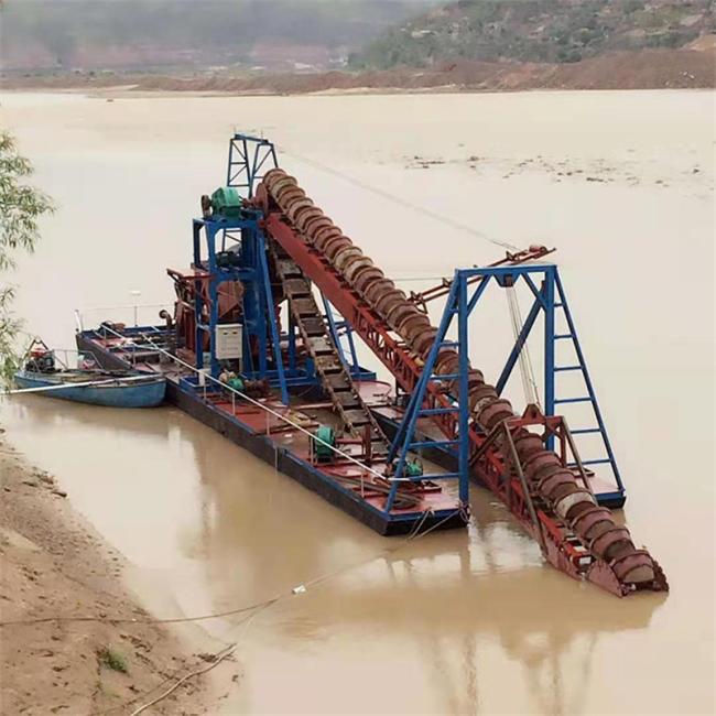 Bucket Chain Mining Dredger for River Gold and Diamond