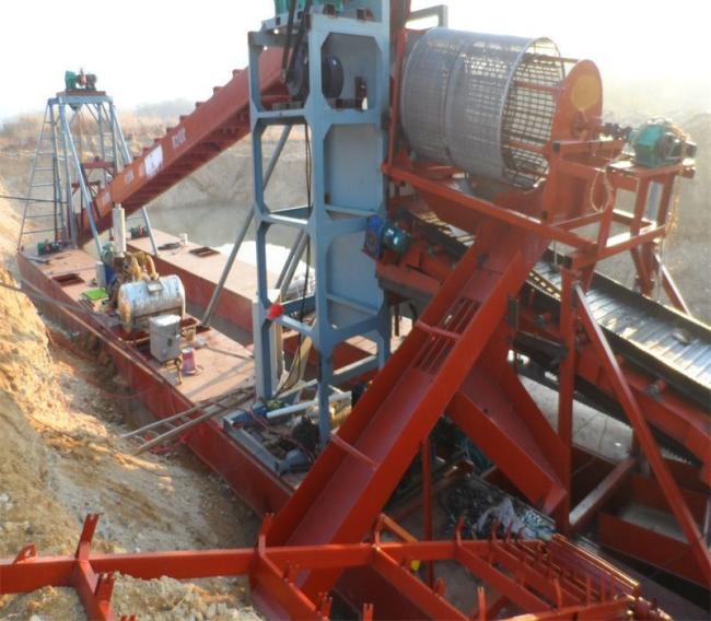 Hydraulic Control Chain Bucket Gold Dredger Used in River