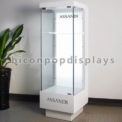 China Floor Standing Cosmetic Display Stand Display Case With Led Lighting for sale