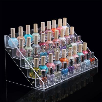 China Pure Acrylic Nail Polish Counter Display Racks For Makeup Store Promotional for sale