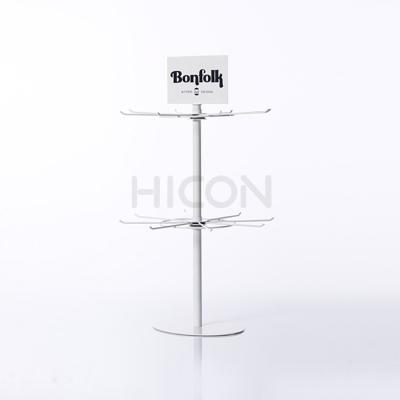 China Metal Display For Socks Countertop 2-tier Sock Retail Store Display Stand for sale
