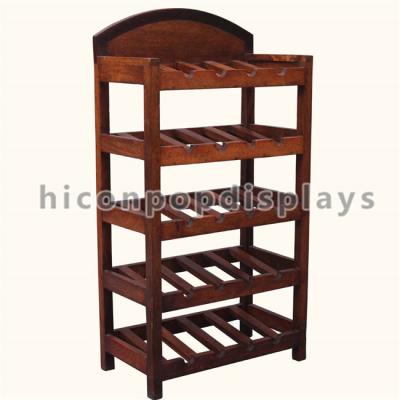 China Custom Size Retail Shop Wine Display Shelf Wooden For Advertising Whiskey for sale