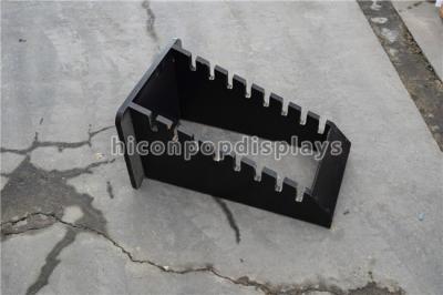 China Negro de encargo de madera de los estantes de exhibición de la teja de la sala de exposición de piedra 8 pedazos de suelo del estante de la teja en venta