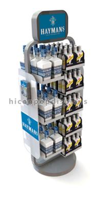 China Wine Shop Merchandising Flooring Display Stands Multi - Layer Floor Display Shelf for sale