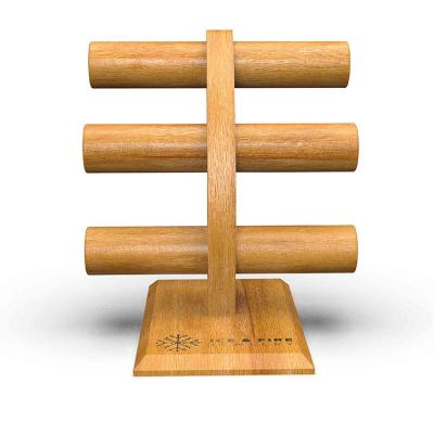 Cina Jewelry Store 3 Tier Tabletop Wood Bracelet Display Bracelet Rack Stand in vendita