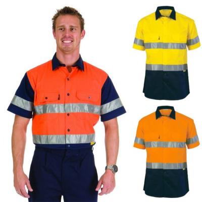 China Camisas de segurança refletoras à prova d'água Camisas de polo refletoras laranja com fita refletiva à venda
