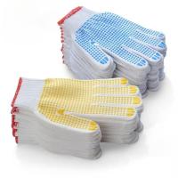 China 2mm Thick Safety Work Gloves Cotton Polyester Construction Work Gloves for sale