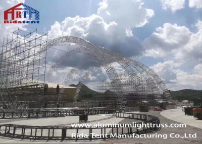 China Arch Aluminum Light Truss , Led Screen Truss With 500g Color Fabric Roof Cover for sale