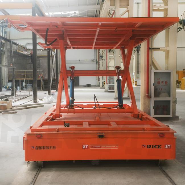 scissors lift track transfer cart for mold handling