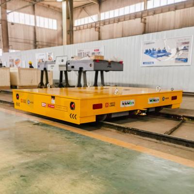 China 50 Ton Rail Electric Traction Trolley  Automatic Traction Hook Industrial Trailers Te koop