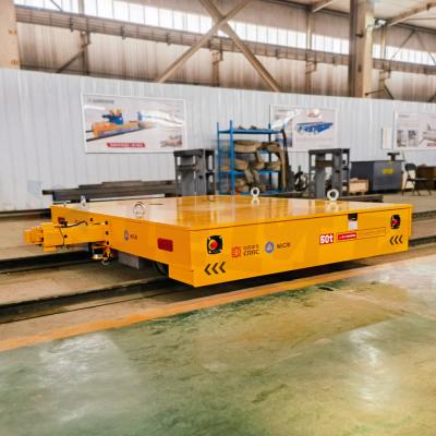 China 50 Ton Rail Electric Traction Trolley  Automatic Traction Hook Industrial Trailers Te koop