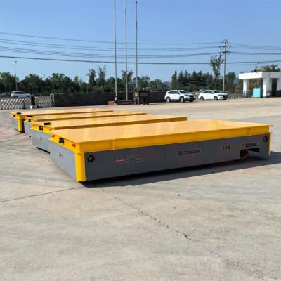 中国 Heavy Duty 15 Tons Steel Plate Battery Powered Remote Controlled Transfer Cart 販売のため