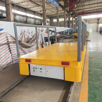 China Heavy Load 10 Tons Steel Plate Remote Control Electric Transfer Cart Te koop
