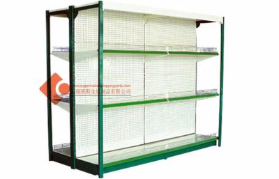 Cina La gondola resistente della struttura di quattro poste del supermercato dell'esposizione verde dello scaffale tormenta in vendita