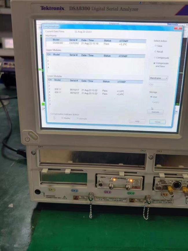 Tektronix DSA8300 Digital Serial Analyzer display close-up